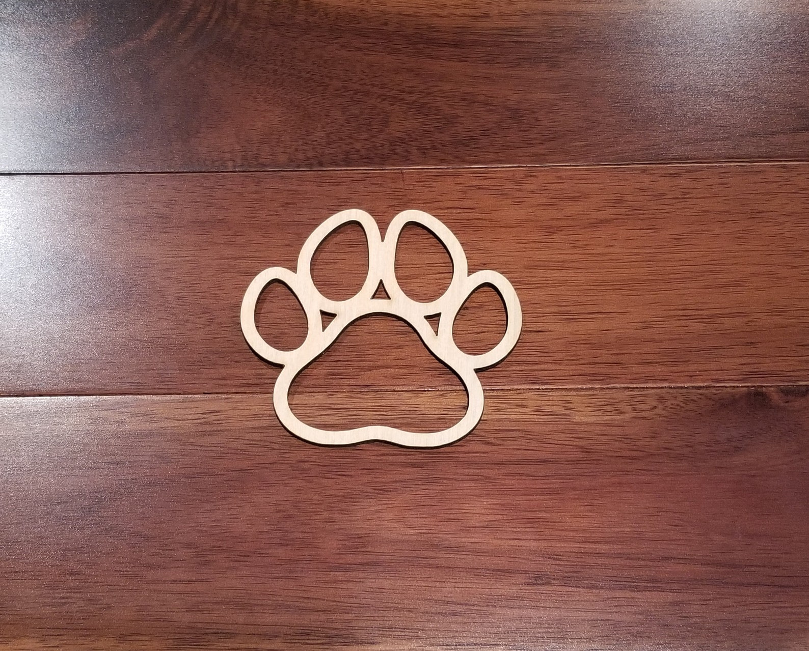 Dog Paw Print Wood Shape Cnc Laser Item Arts Crafts Decoration | Etsy