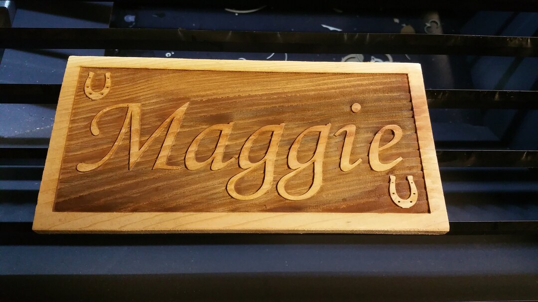 Custom Horse Stall Name Placard Cedar Wood Equine Facility Training ...