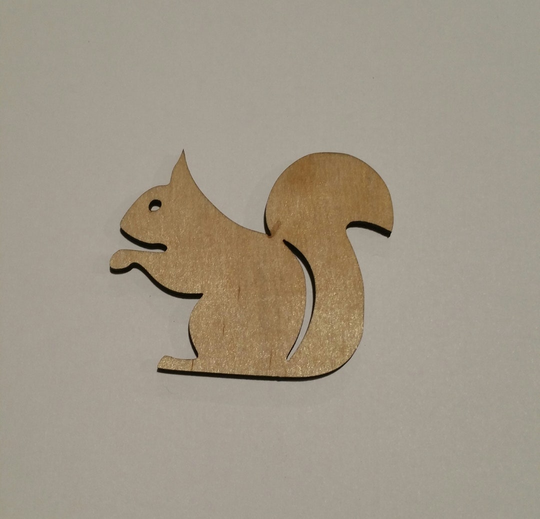 Squirrel Wood Shape Supply Craft Home Art Store Ornament Gallery Scrap ...
