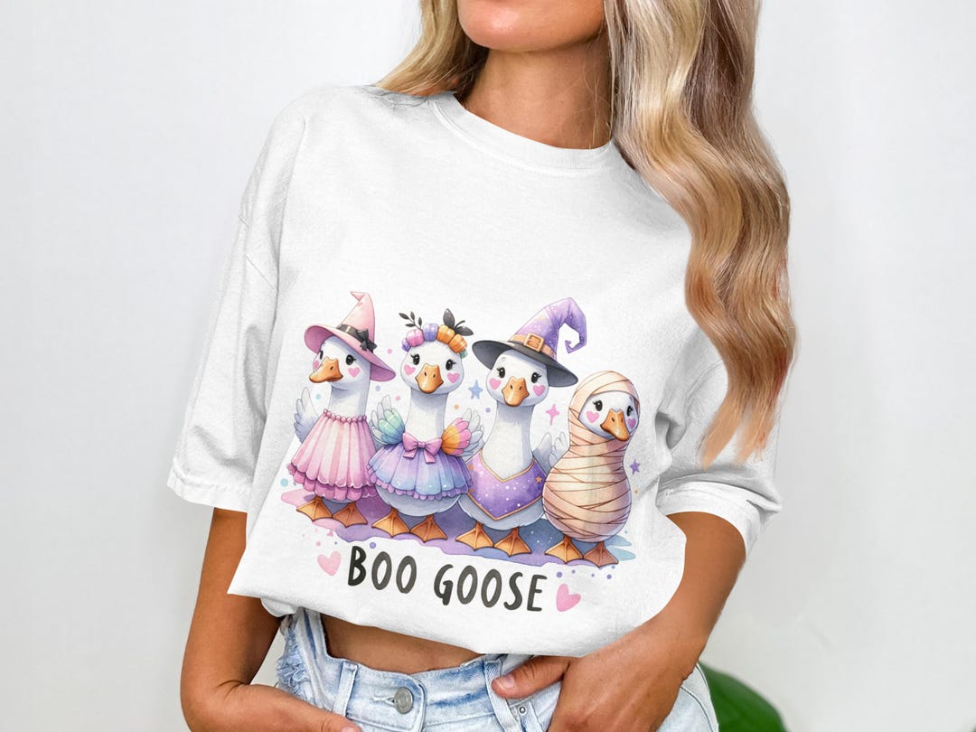 Pastel Halloween Goose Clipart, Candy Ghost Geese Sublimation (PNG ...