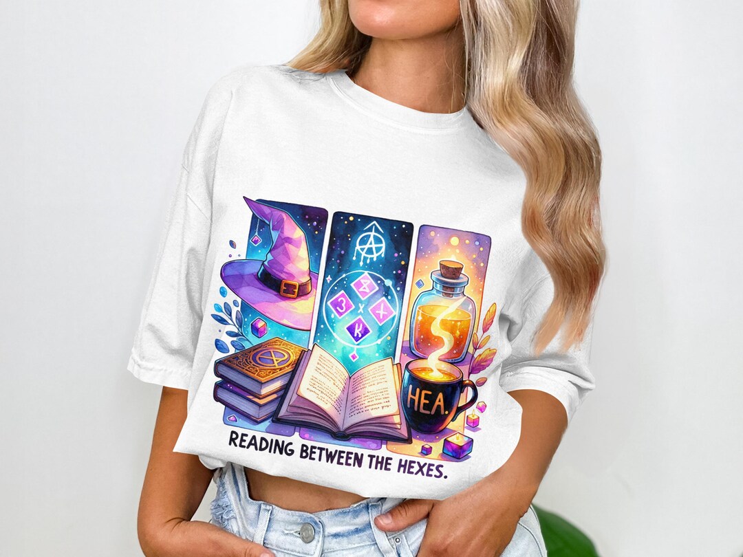Reading Between the Hexes Png, Cozy Fantasy Witch Book PNG, Romantic ...
