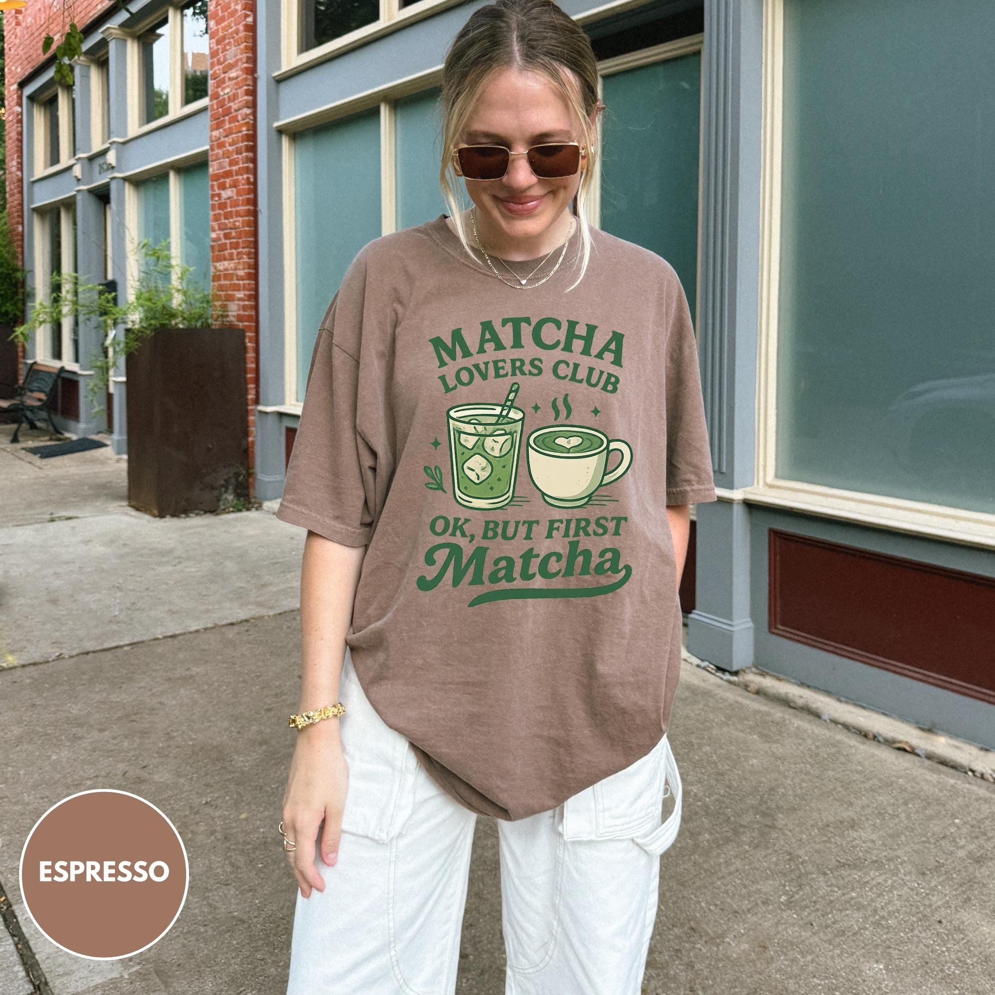 Comfort Colors Matcha Lovers Club T-shirt, Cafe Graphic Tee, Cafe ...