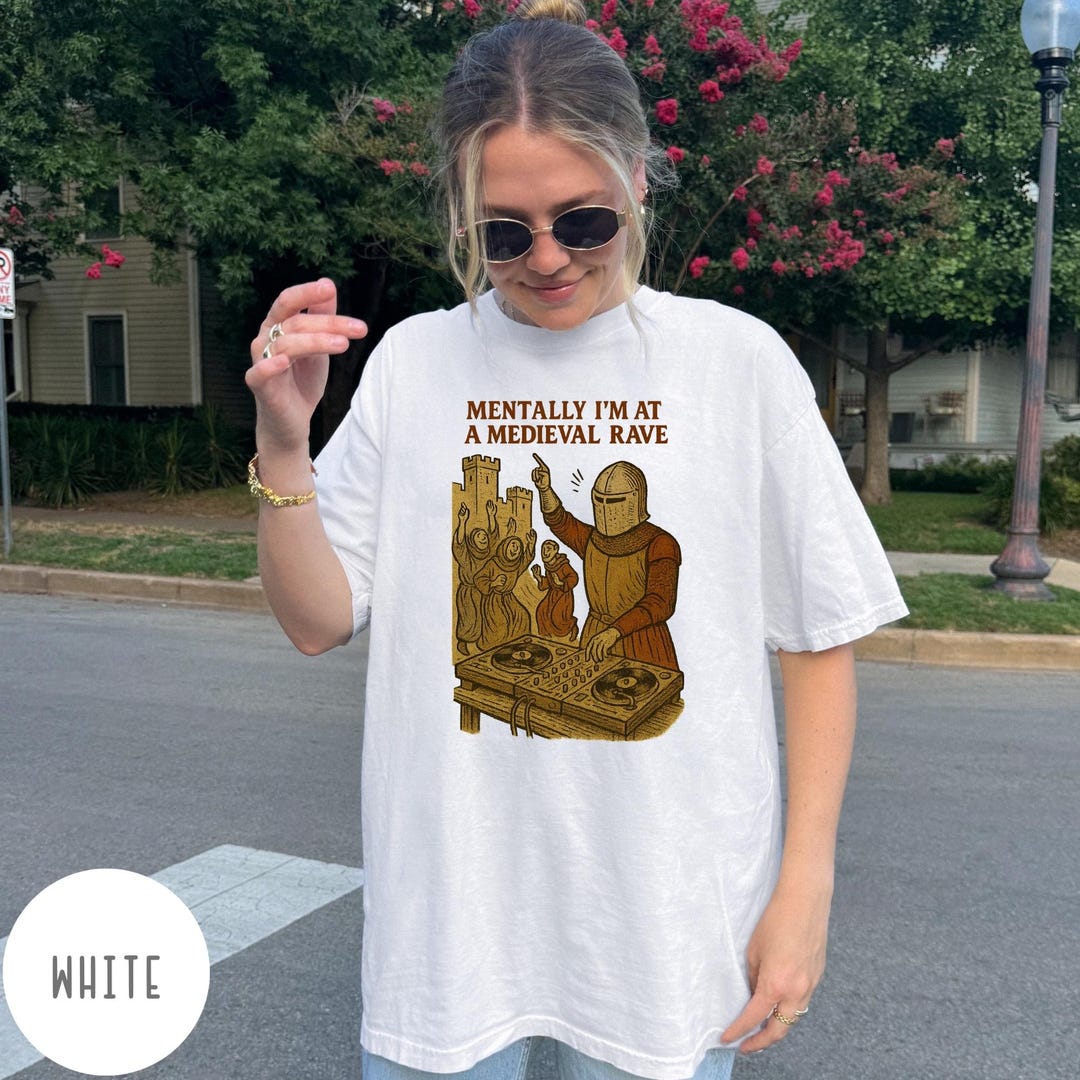 Medieval Rave Knight DJ Shirt, Comfort Colors Meme Top, Historical ...