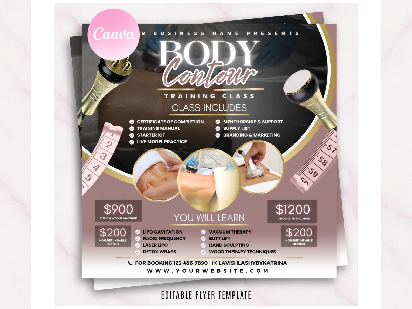 DIY Body Contouring Training Class Flyer, Body Sculpting Course Flyer ...