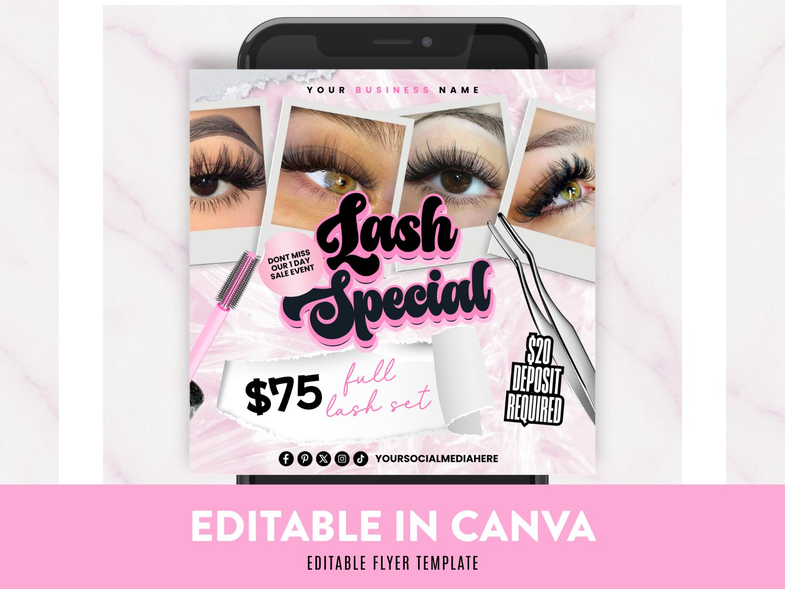 Lash Special Flyer Template, Lash Booking Flyer, Lash Appoitment Flyer ...