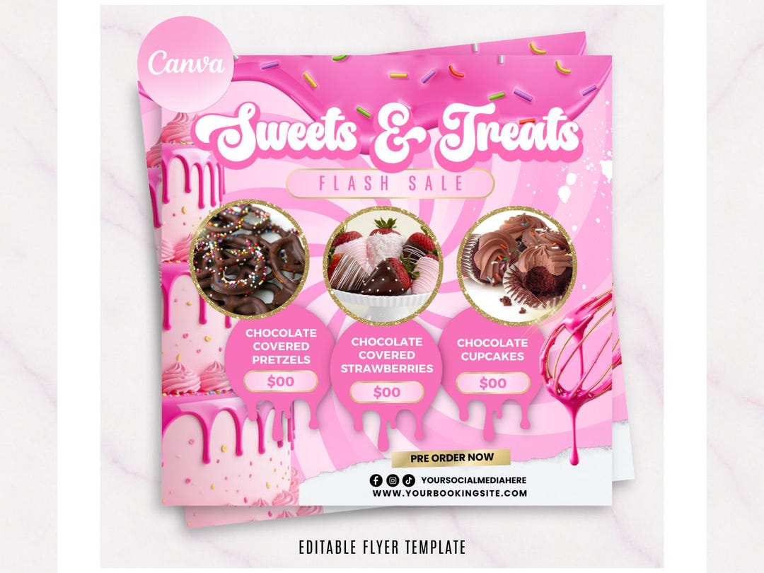 Sweets and Treats Sale Flyer, Baking Dessert Flyer, Baking Sale Flyer ...
