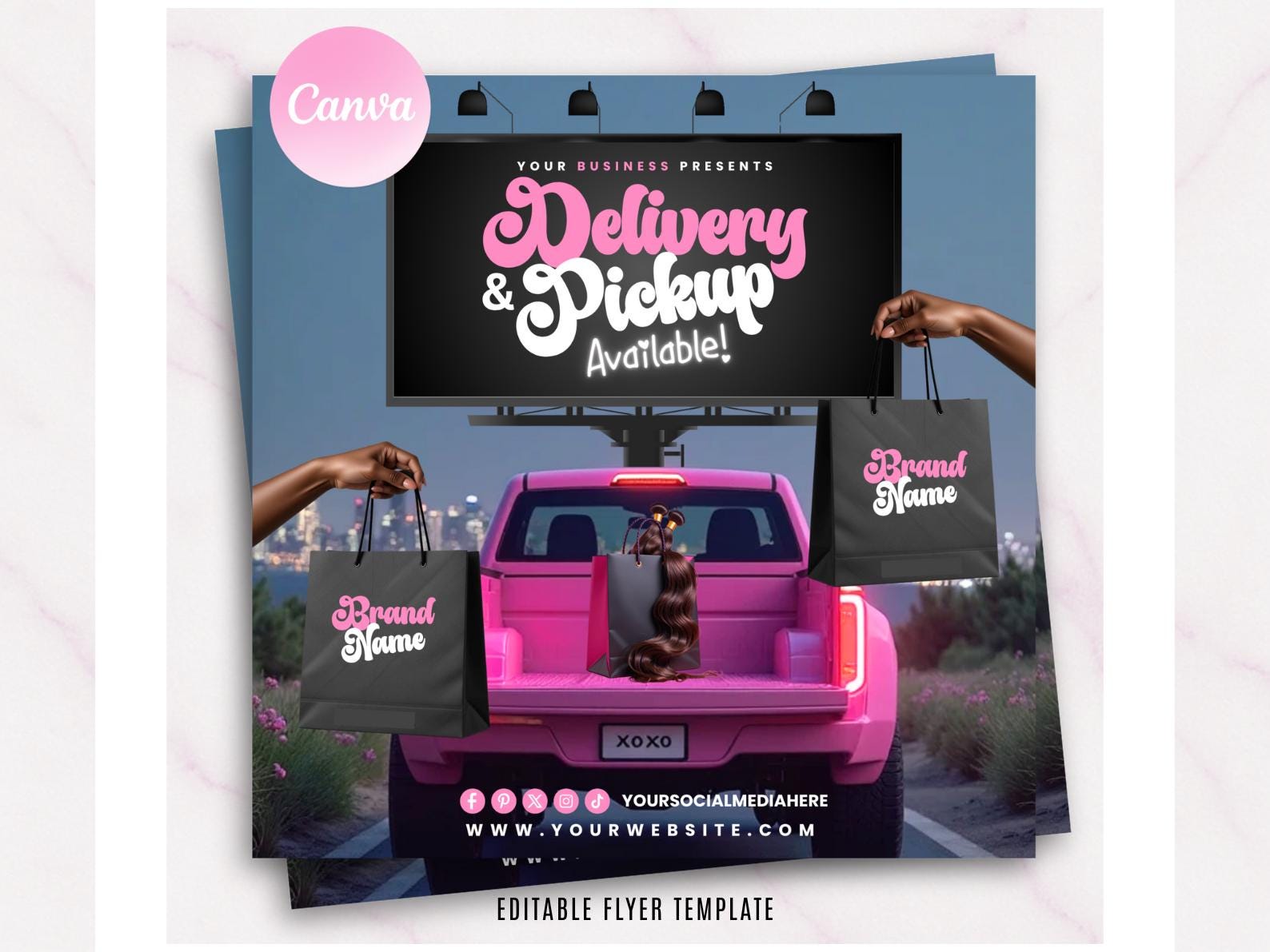 DIY Delivery & Pickup Flyer, Delivery Service Flyer, Pickup Service ...