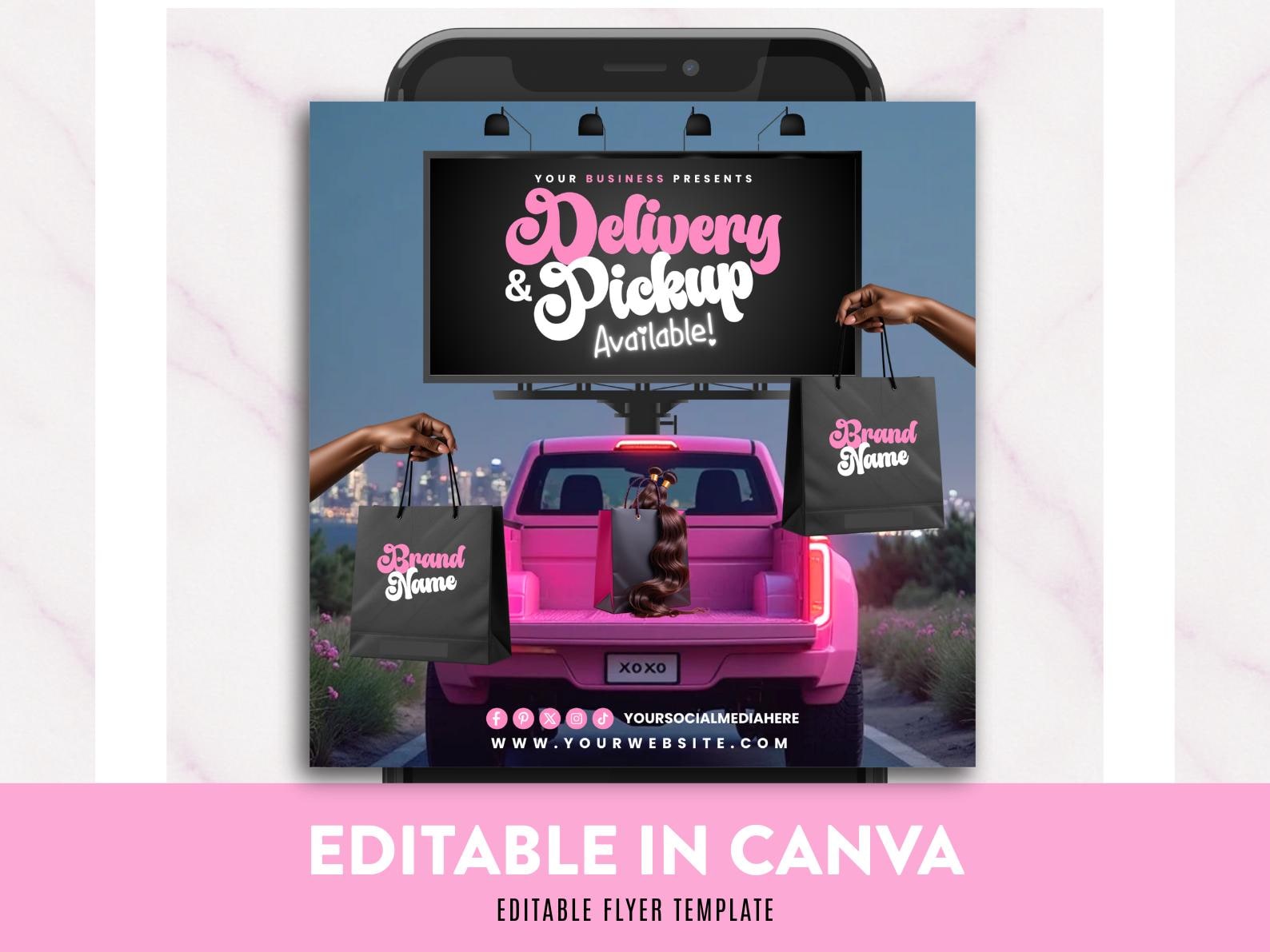 DIY Delivery & Pickup Flyer, Delivery Service Flyer, Pickup Service ...