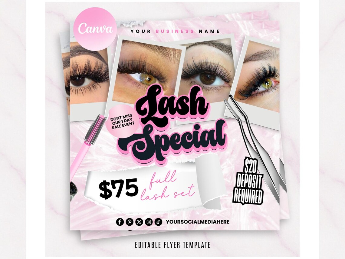 Lash Special Flyer Template, Lash Booking Flyer, Lash Appoitment Flyer ...