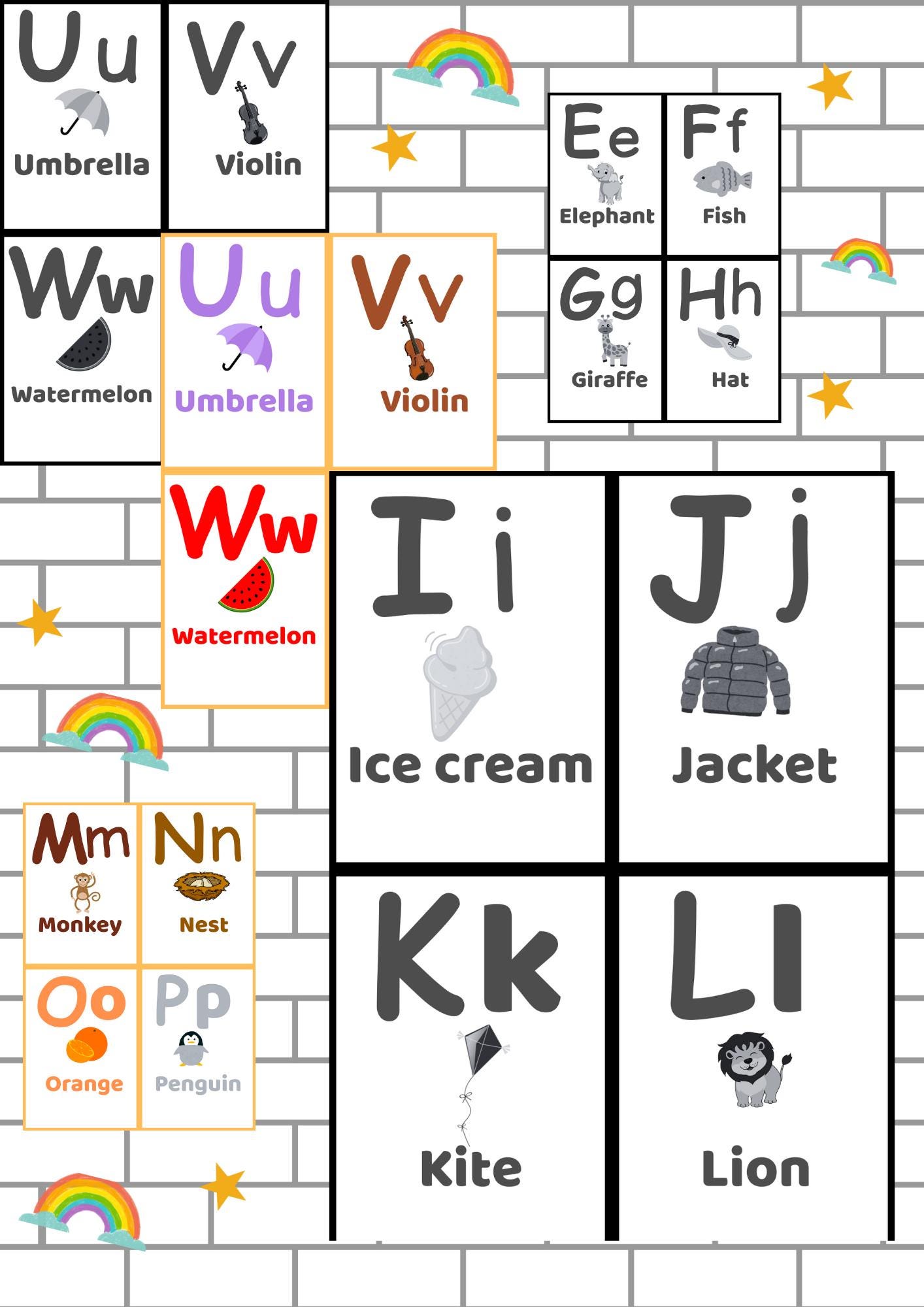 Printable Alphabet Flashcards for Kids – ABC Cards for Preschool ...