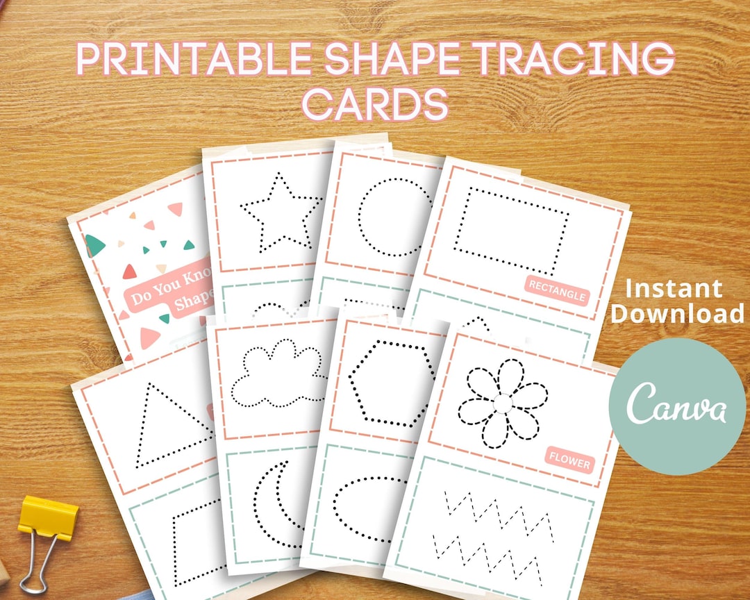 Shapes Tracing Worksheets Printable | Preschool & Kindergarten Shape ...