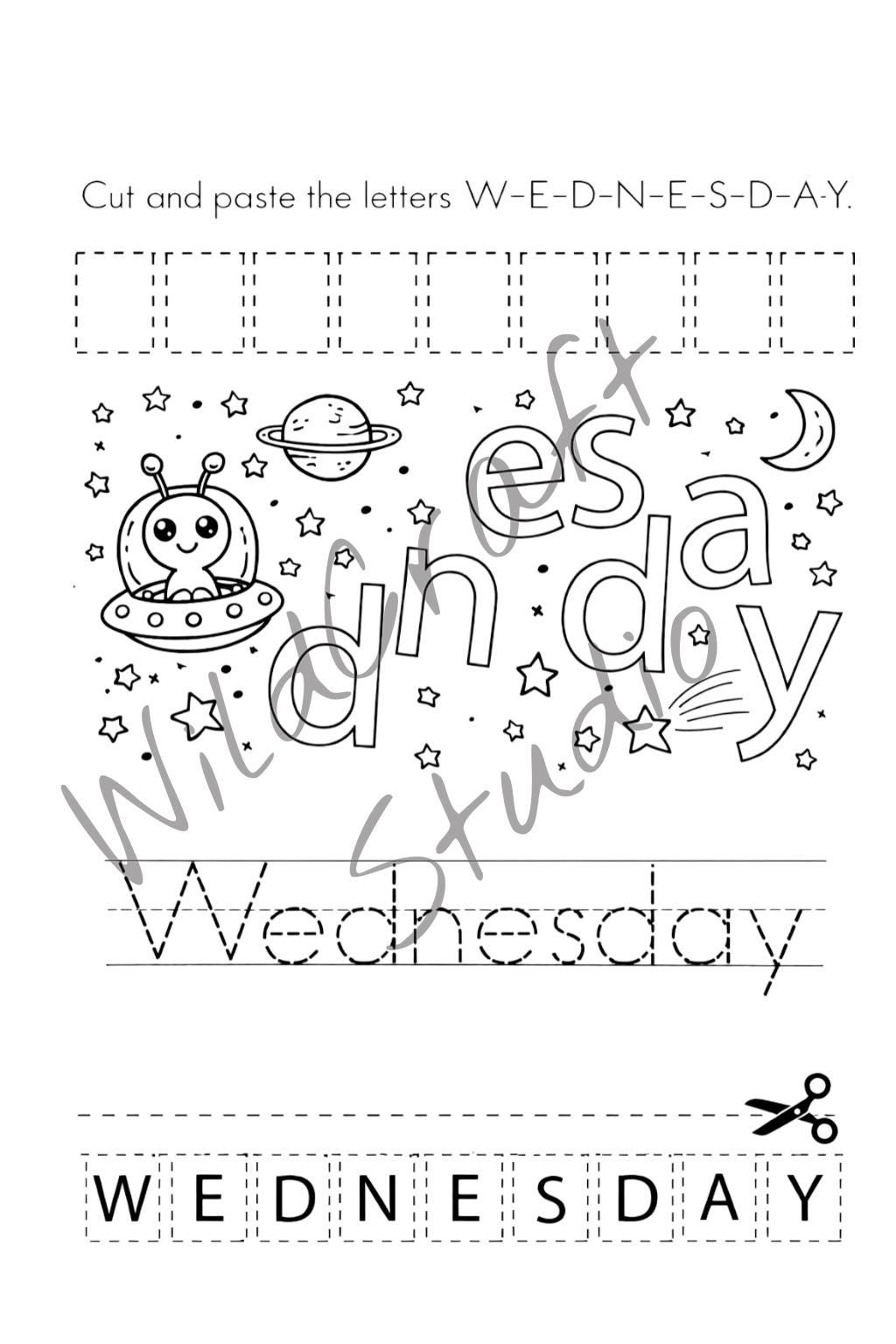 Color & Trace the Days of the Week – Printable Kids Activity Pages - Etsy