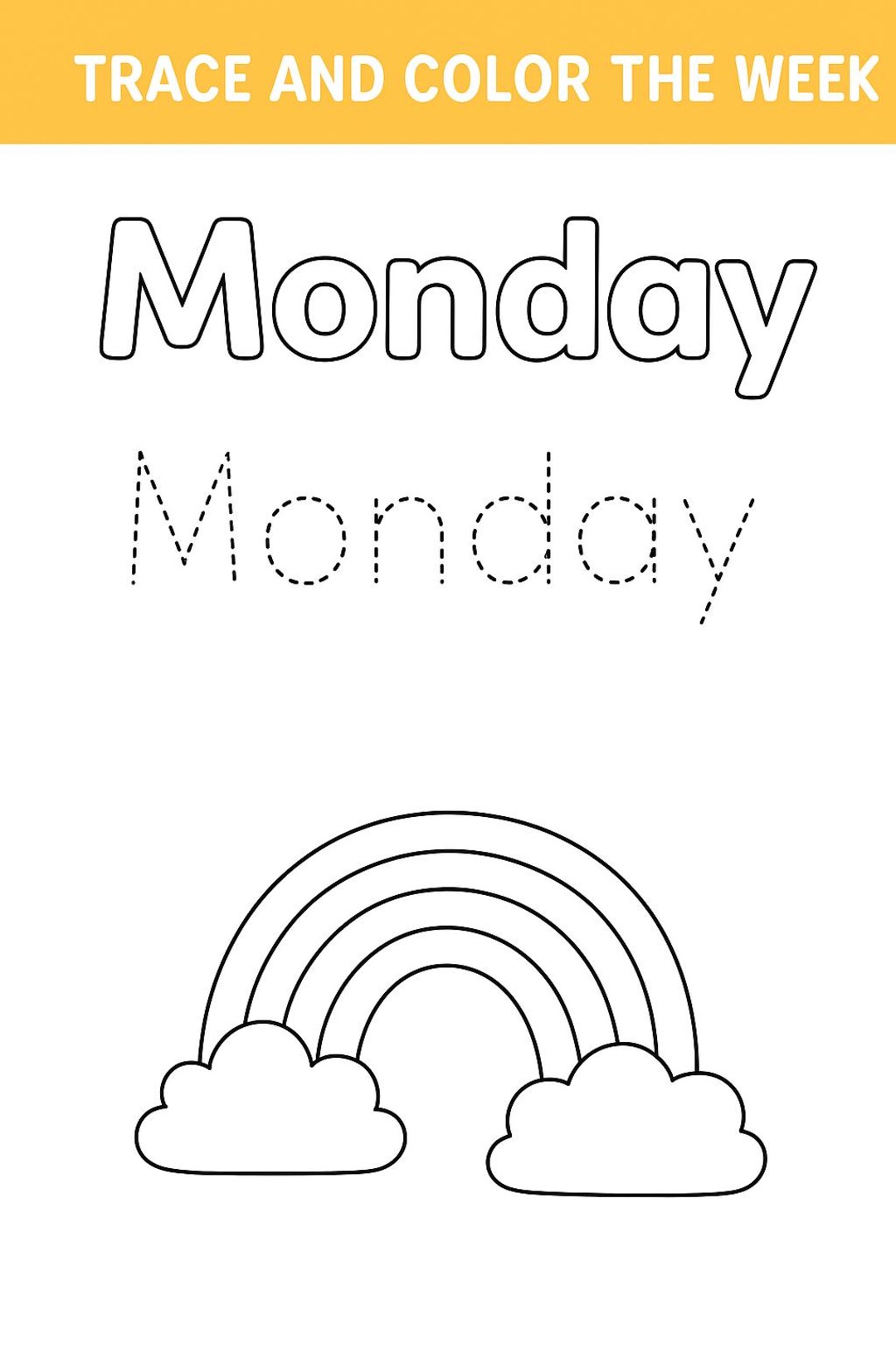 Color & Trace the Days of the Week – Printable Kids Activity Pages - Etsy