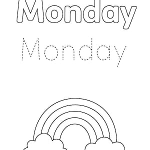 Color & Trace the Days of the Week – Printable Kids Activity Pages - Etsy