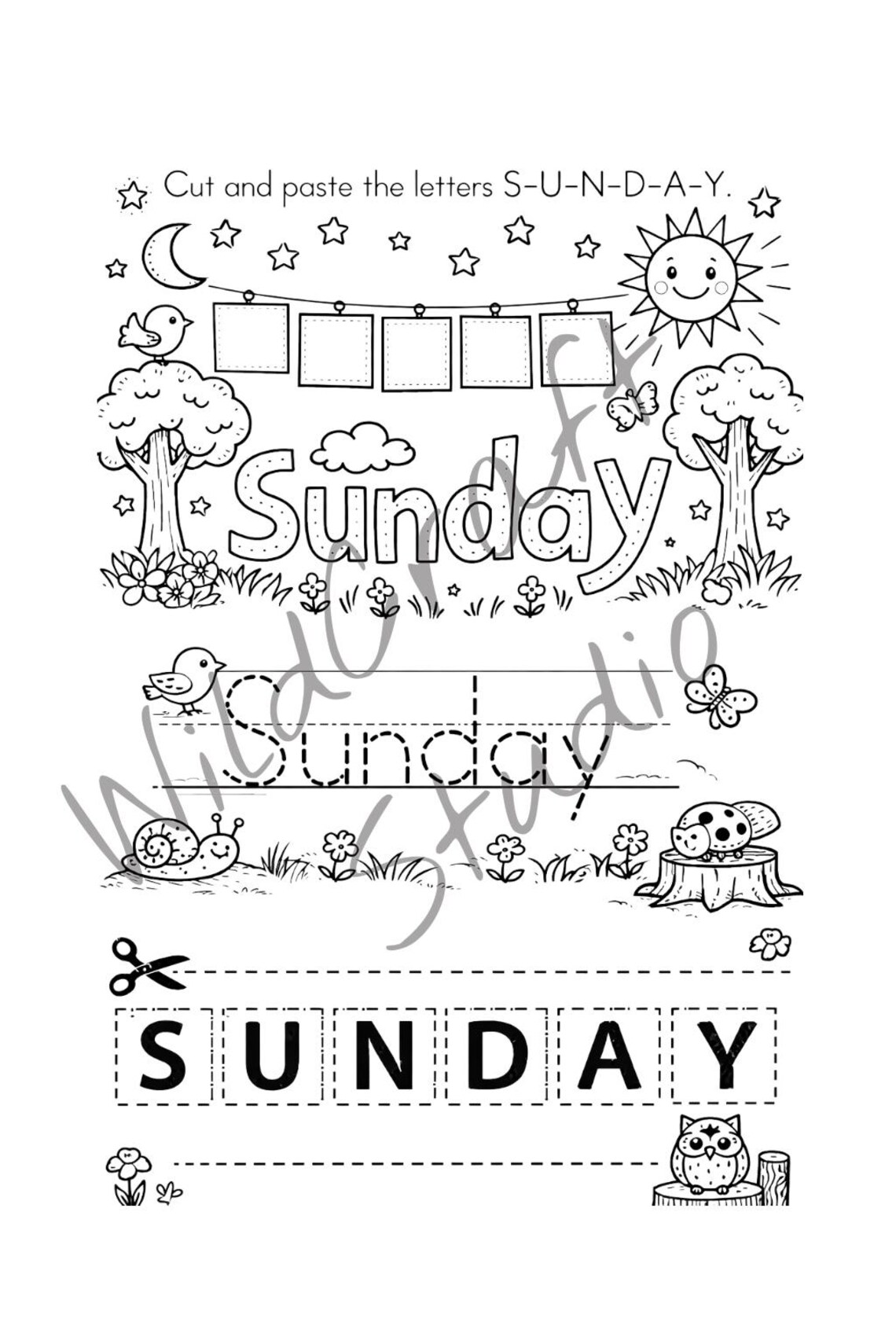 Color & Trace the Days of the Week – Printable Kids Activity Pages - Etsy