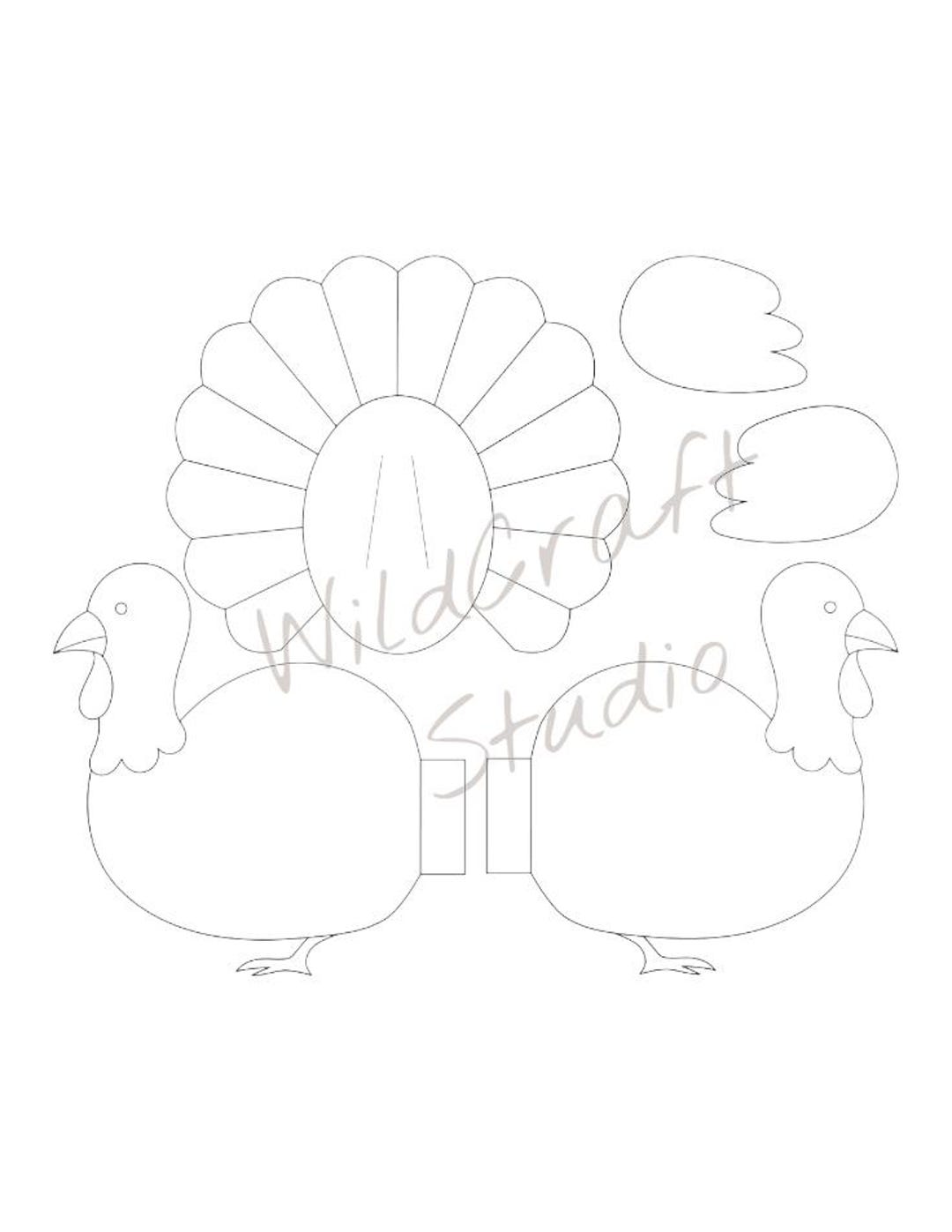 2D Standing Turkey Cut-out Printable – Thanksgiving Kids Craft ...
