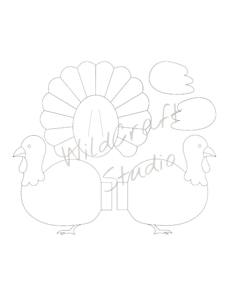 2D Standing Turkey Cut-out Printable – Thanksgiving Kids Craft ...