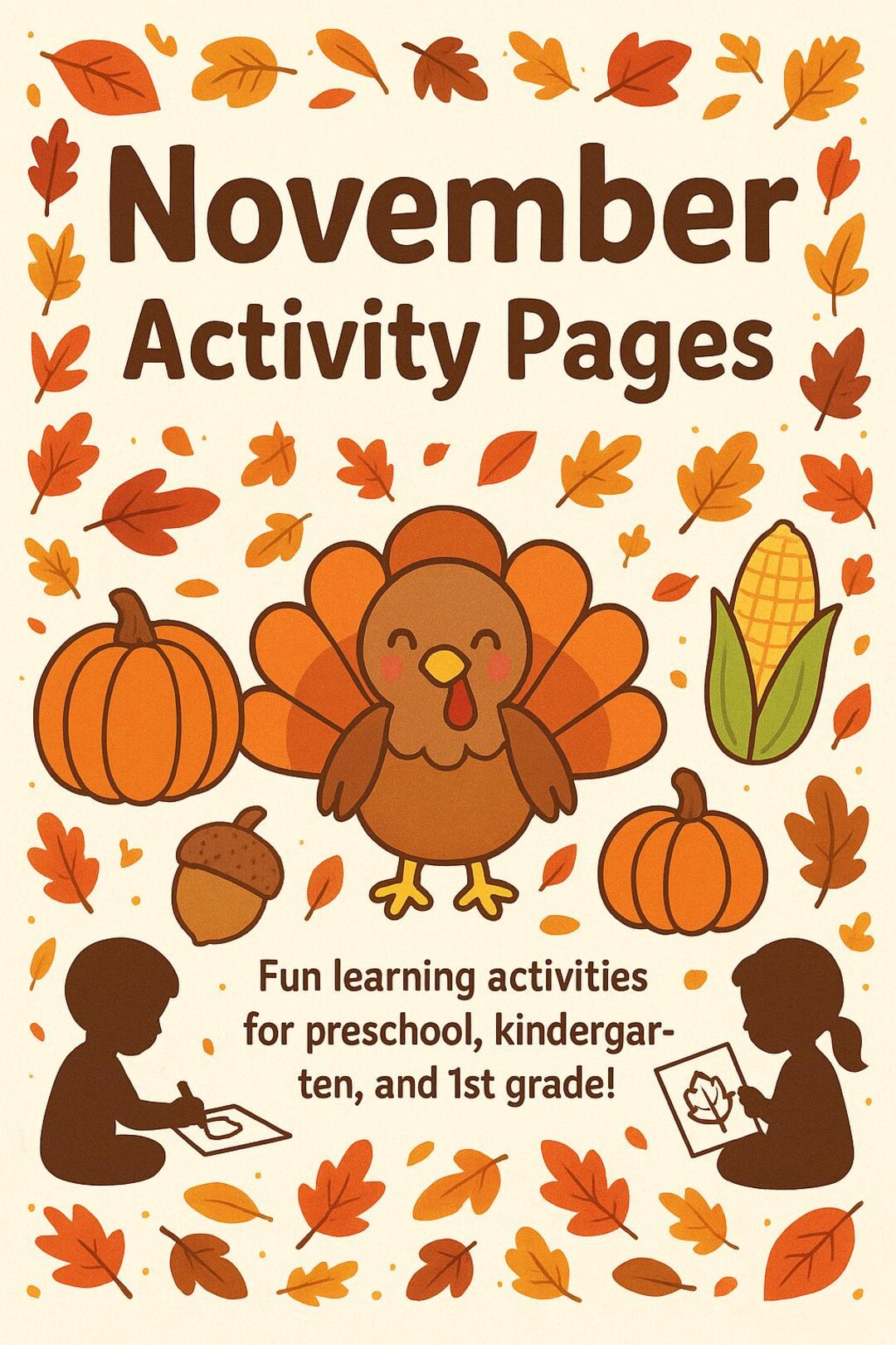 November Activity Pack – 5 Printable Pages for Preschool and ...