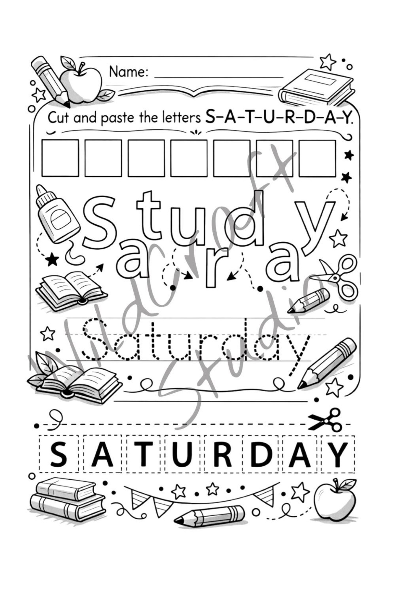 Color & Trace the Days of the Week – Printable Kids Activity Pages - Etsy
