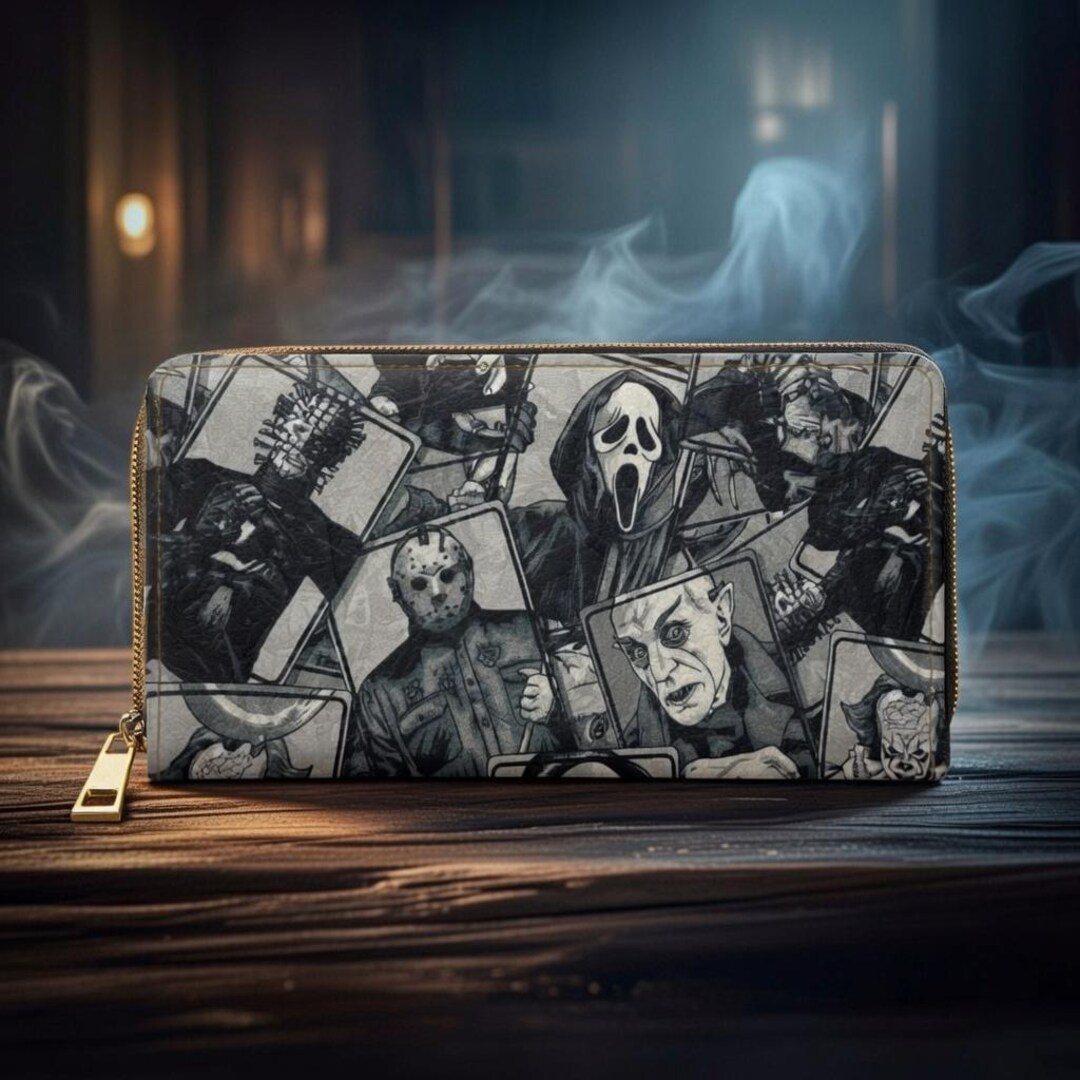 Gothic Horror Zipper Wallet: Dark Macabre PU Leather Coin Purse - Etsy
