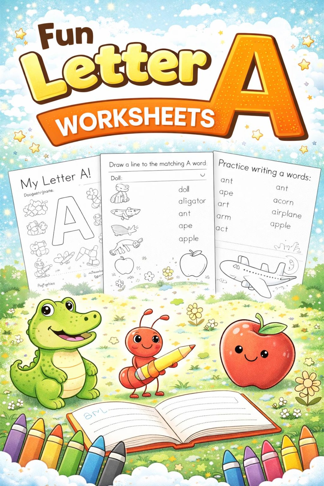 Letter A Learning Pack – 5 Printable Alphabet Worksheets for Preschool ...