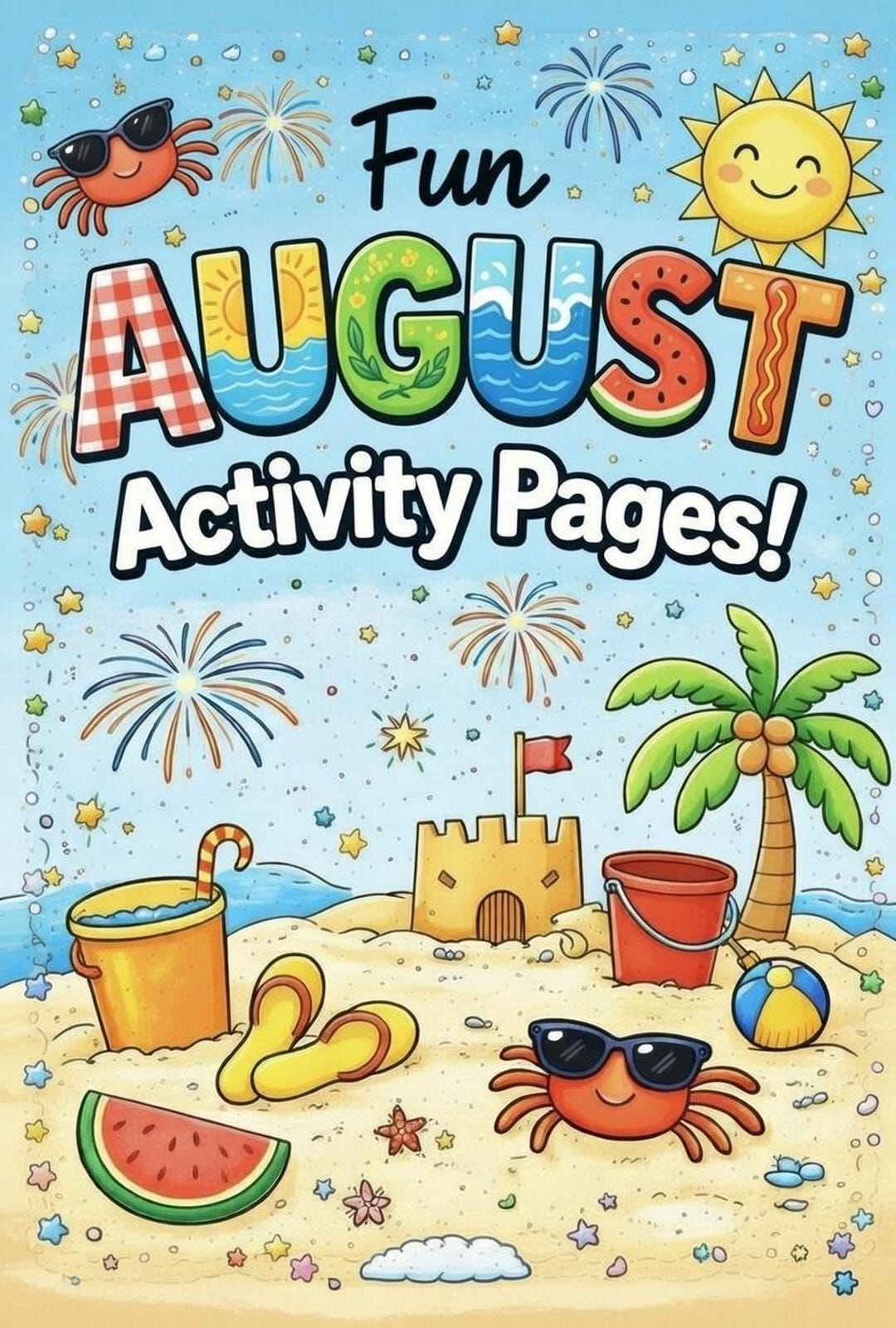 August Activity Pack – 5 Printable Pages for Preschool and Kindergarten ...
