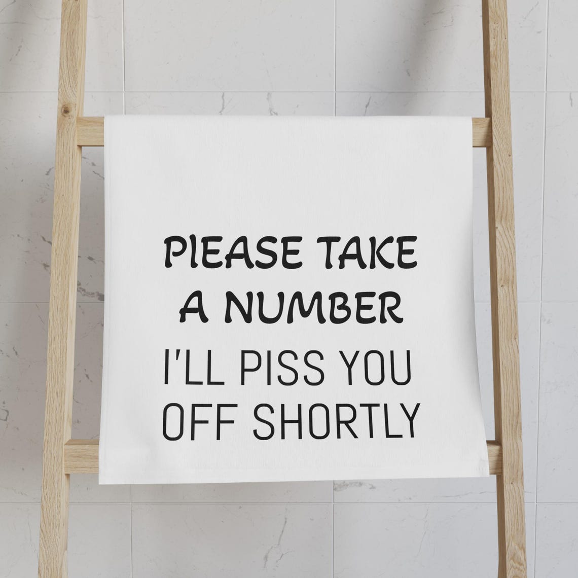 Please Take a Number Hand Towel | Funny Bathroom Linen | Queue Ticket ...