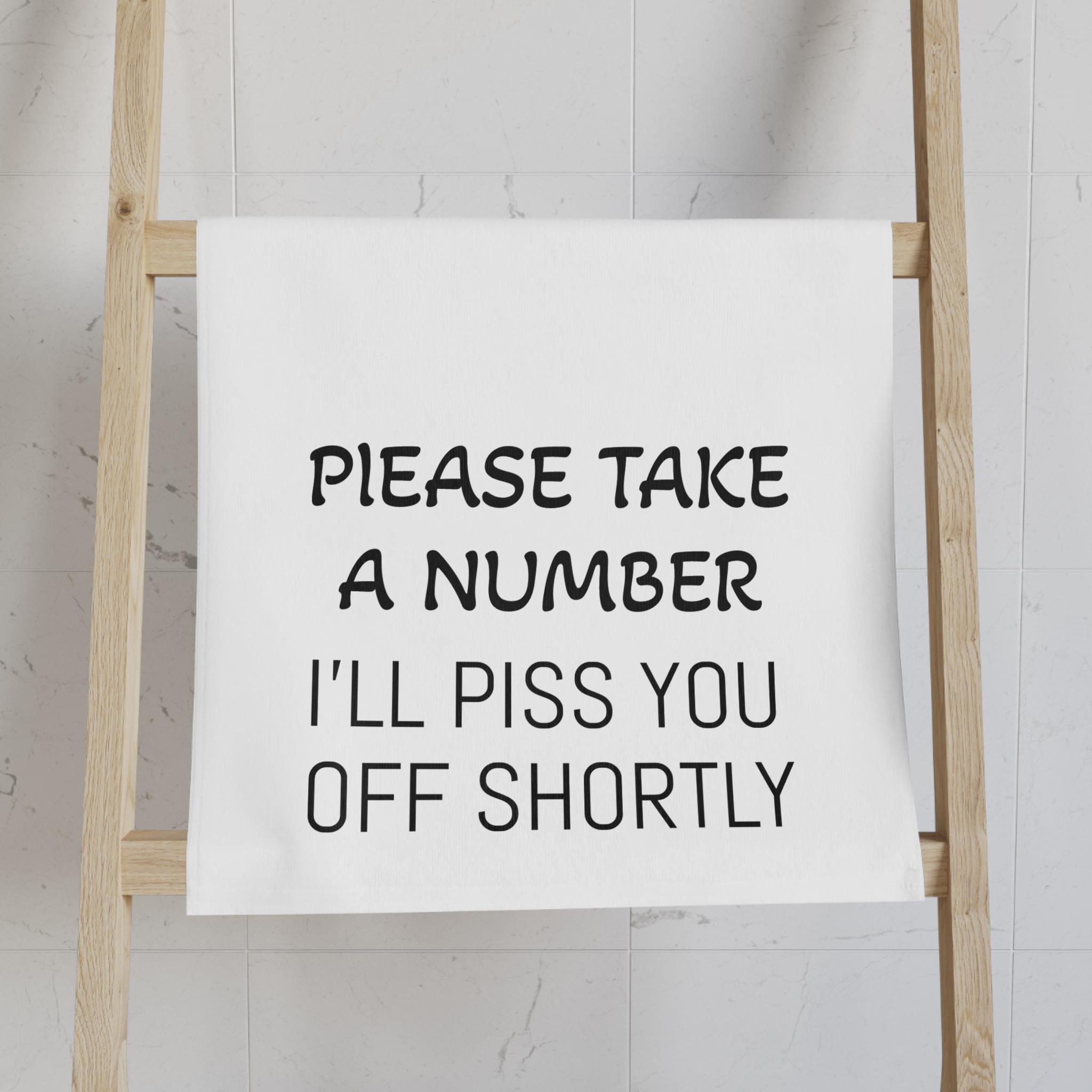 Please Take a Number Hand Towel | Funny Bathroom Linen | Queue Ticket ...
