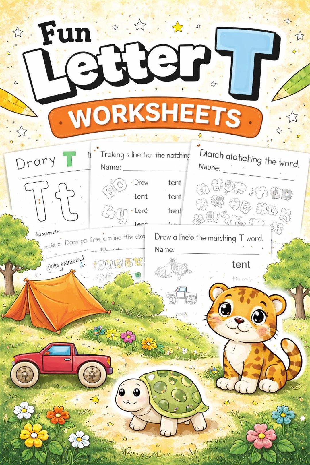 Letter T Learning Pack – 5 Printable Pages for Preschool & Kindergarten ...