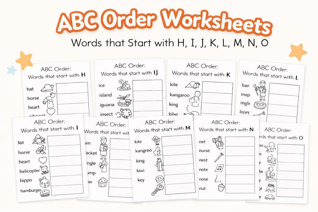 ABC Word Order Activity Pages – Early Literacy Printable – Kids ...