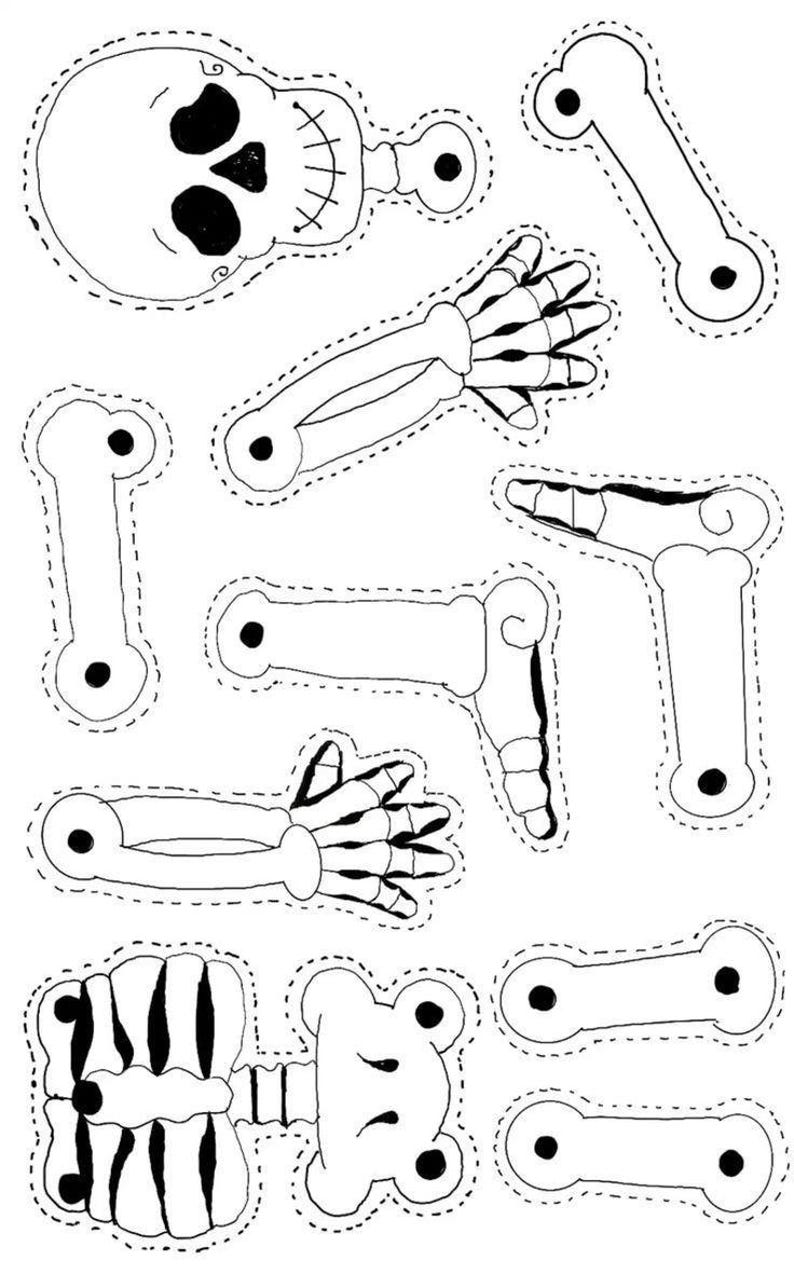 Skeleton Cut-out Craft Printable - Etsy