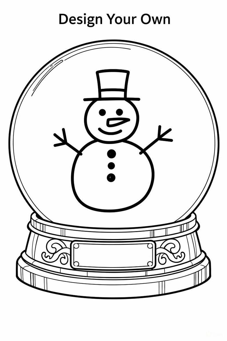 Snow Globe Coloring Page – DIY Winter Craft, Kids Activity (PDF) - Etsy