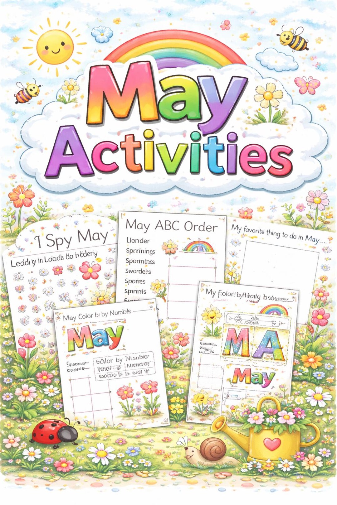 May Activity Pack – 5 Printable Pages for Preschool and Kindergarten ...
