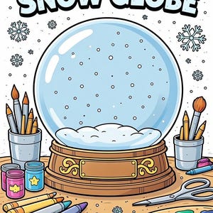 Snow Globe Coloring Page – DIY Winter Craft, Kids Activity (PDF) - Etsy