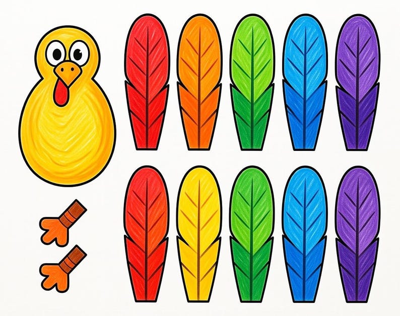 Build a Turkey Printable: Thanksgiving Craft Activity (digital Download ...