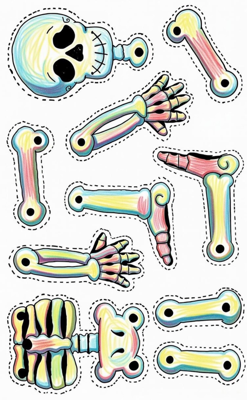 Skeleton Cut-out Craft Printable - Etsy
