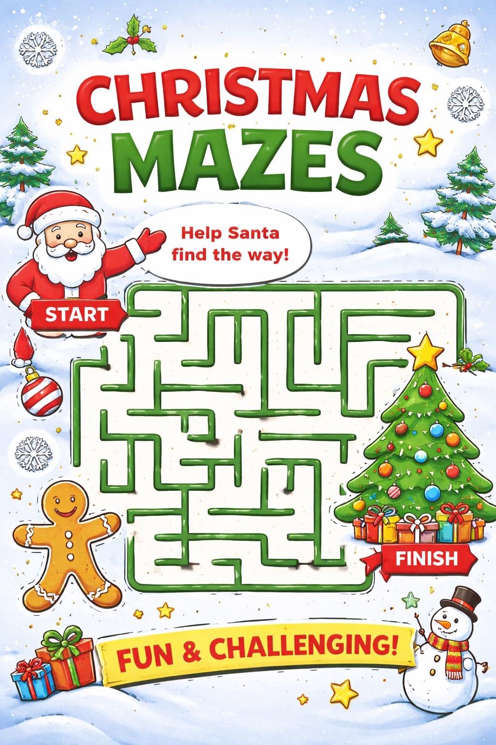 Christmas Stocking Maze for Kids – Printable Holiday Activity | Easy ...
