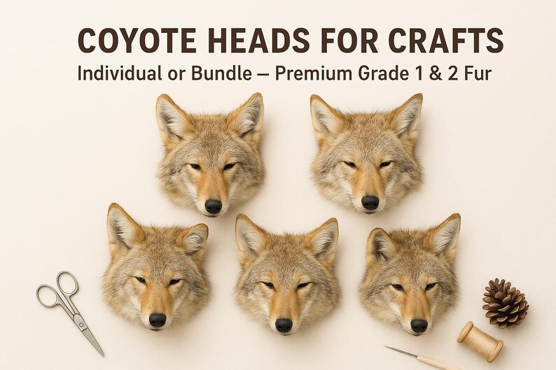 Coyote Heads for Crafts – Individual or 9-piece Bundle – Grade 1 & 2 ...