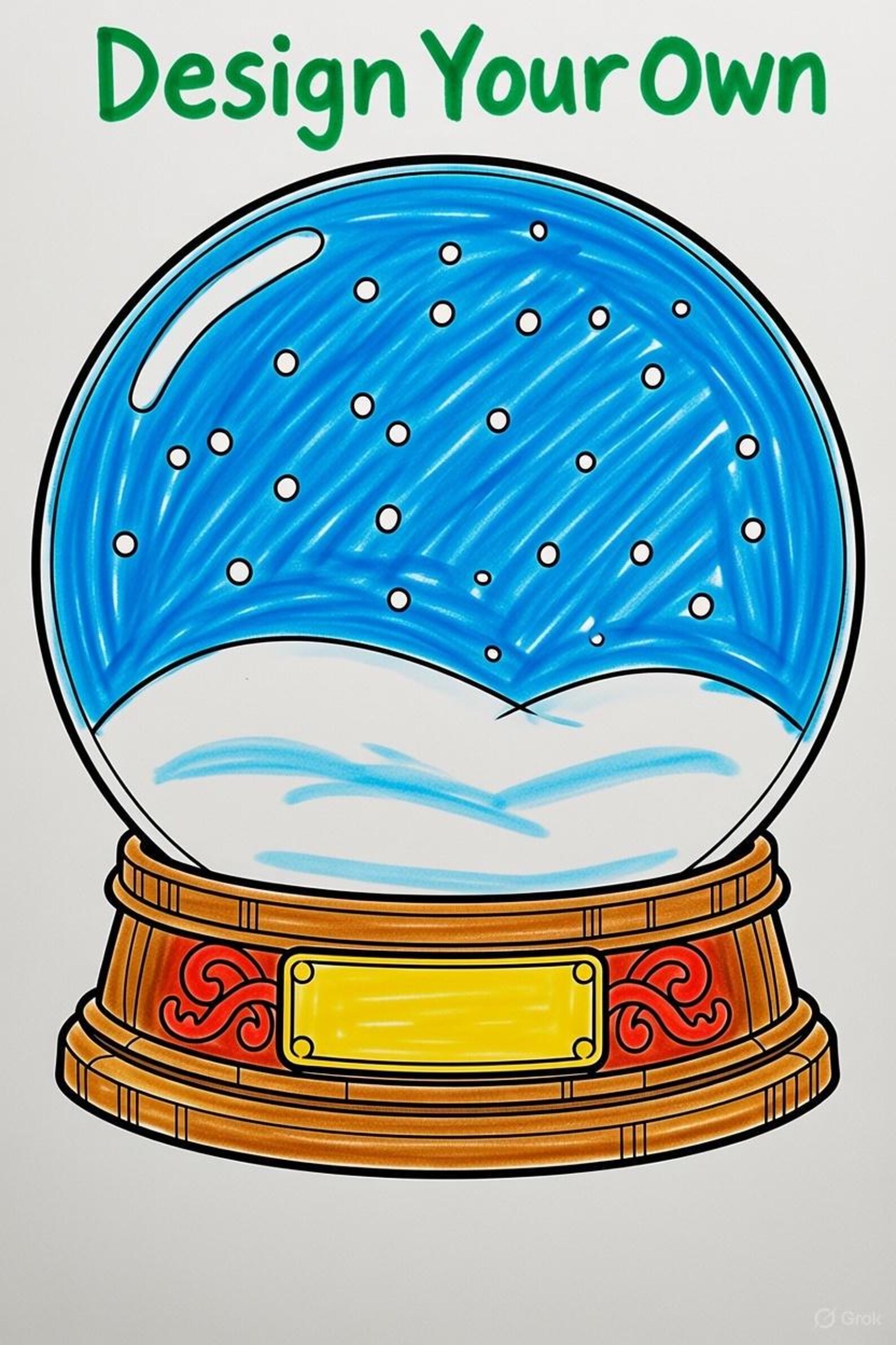 Snow Globe Coloring Page – DIY Winter Craft, Kids Activity (PDF) - Etsy