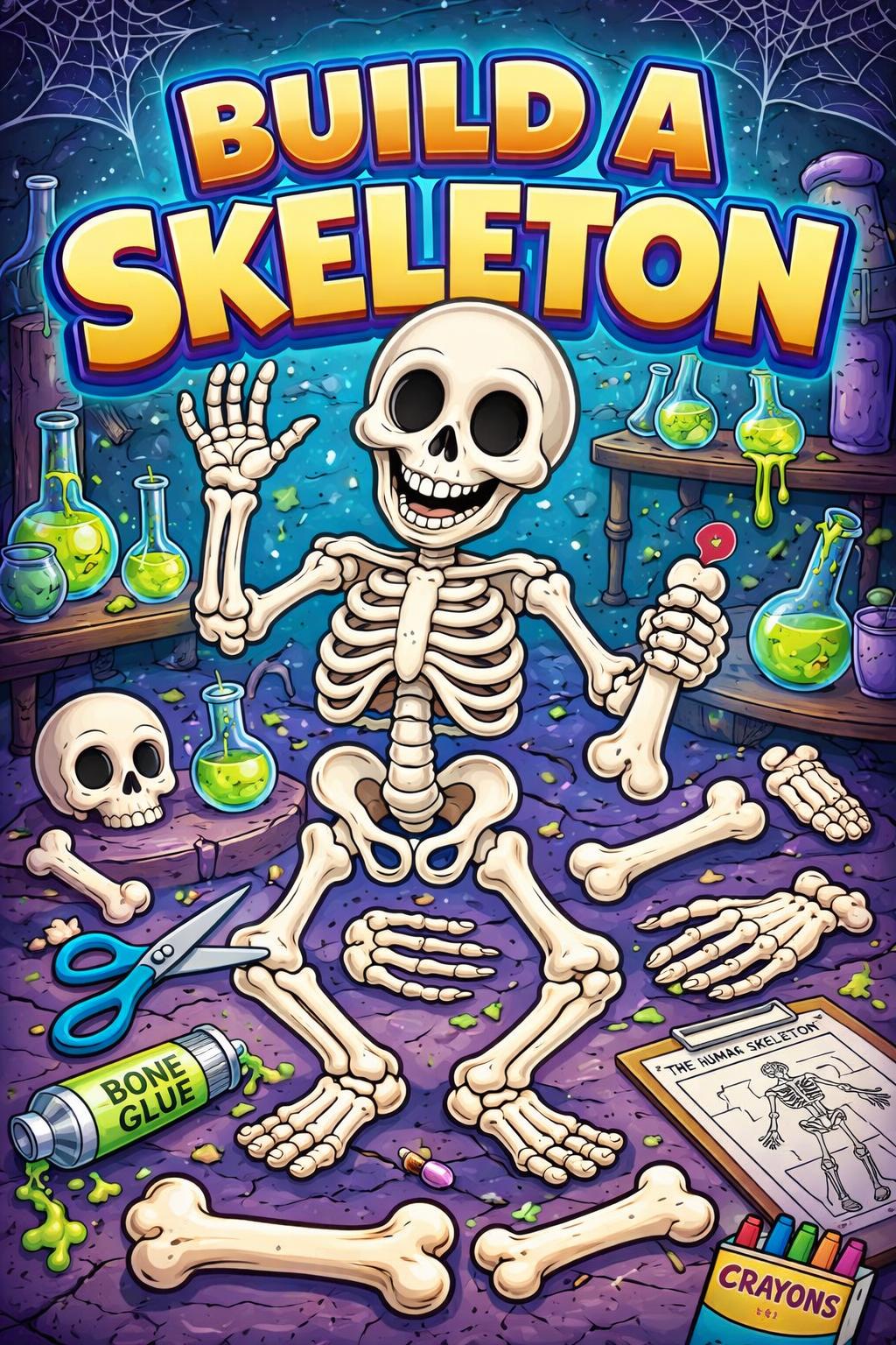 Skeleton Cut-out Craft Printable - Etsy
