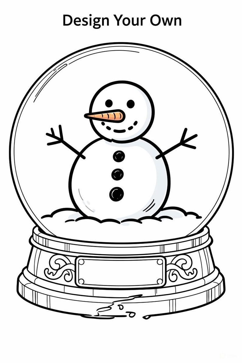 Snow Globe Coloring Page – DIY Winter Craft, Kids Activity (PDF) - Etsy