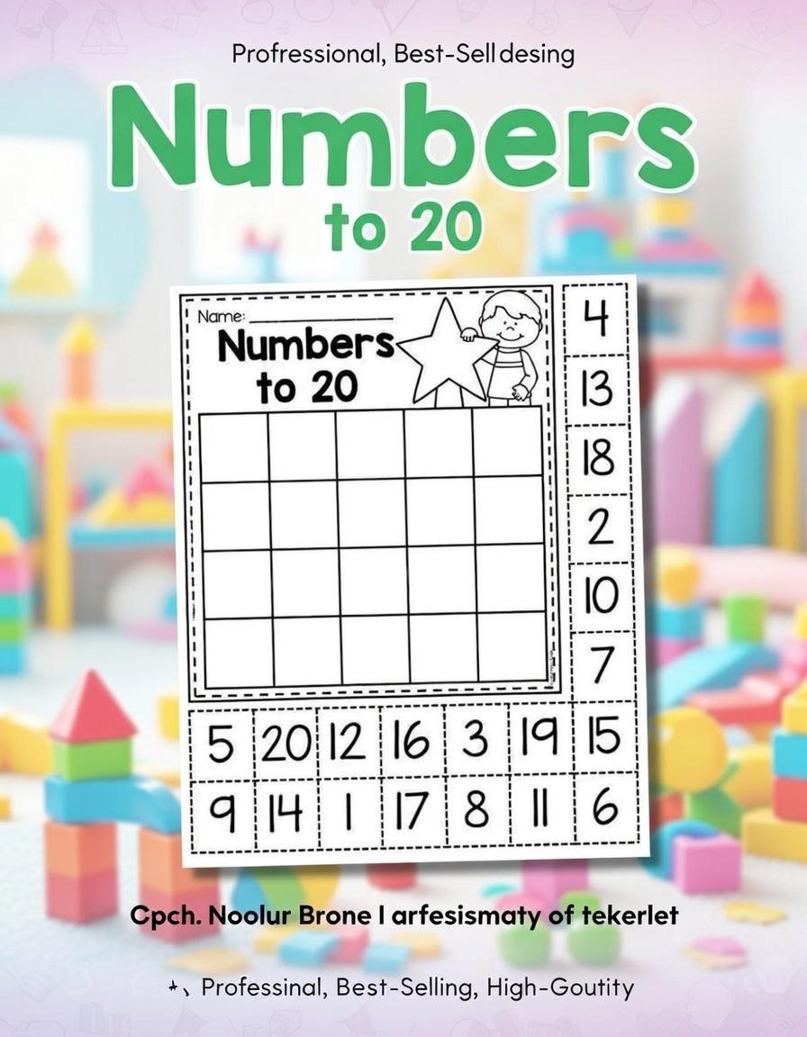 Cut & Count Number Worksheet 1-20 – Printable Math Activity (PDF) - Etsy