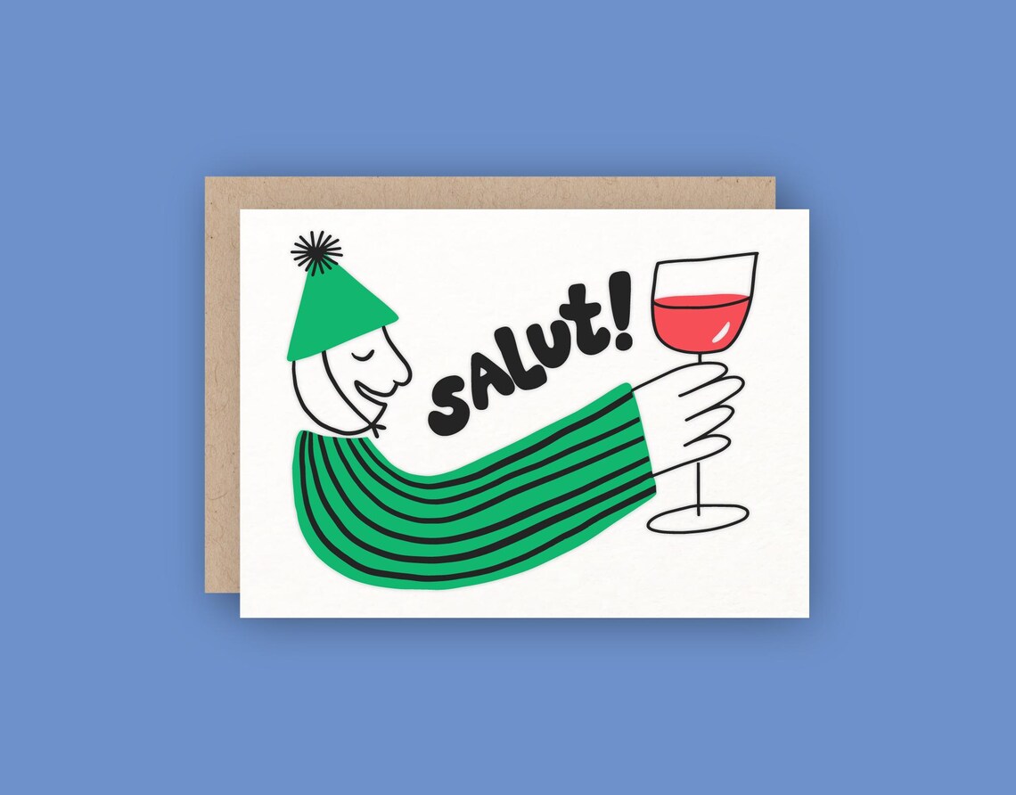 Salut Letterpress Greeting Card - Etsy