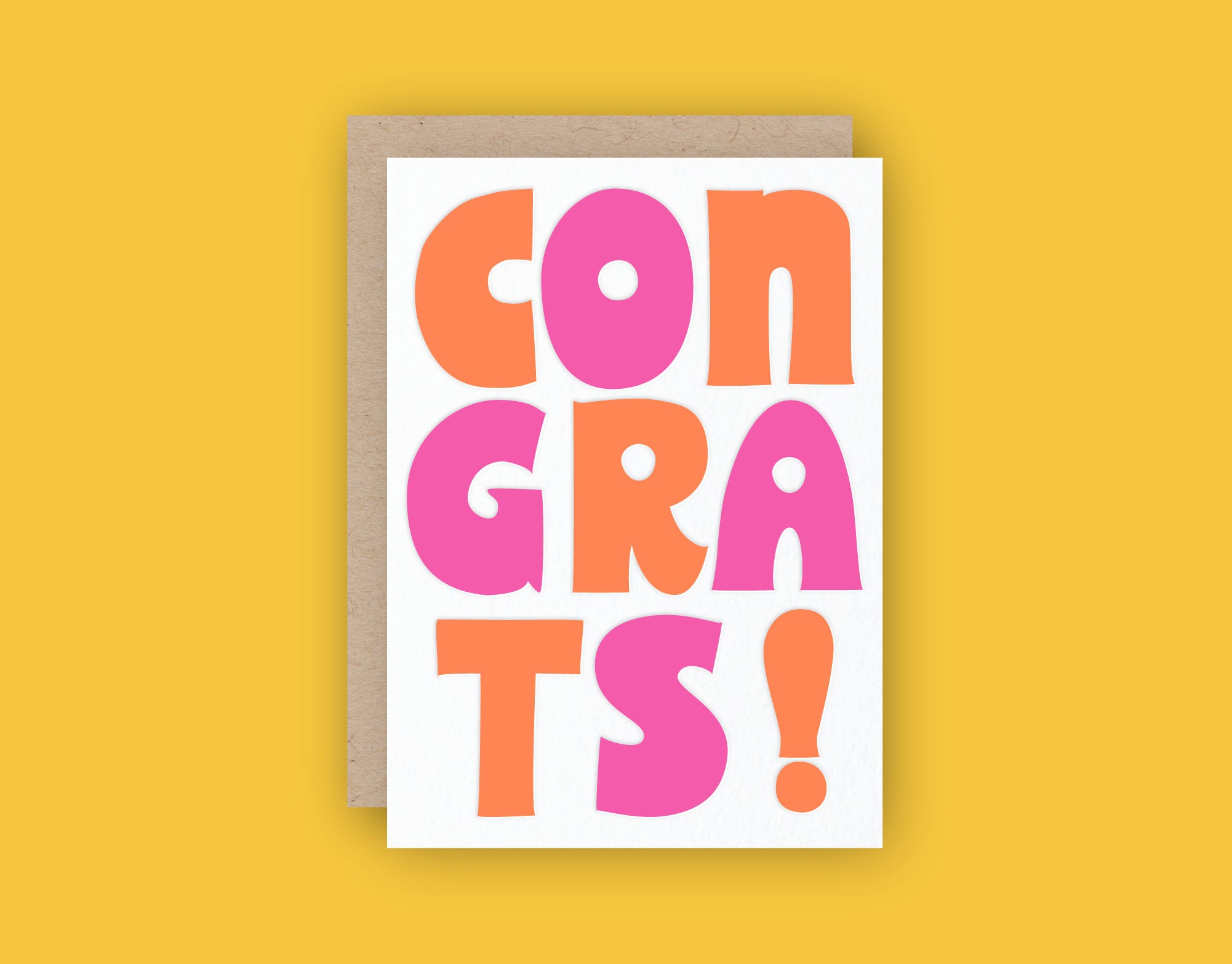Congrats Letterpress Greeting Card - Etsy