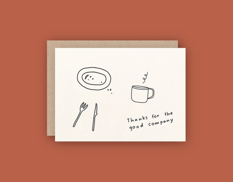 Thanks for the Good Company Letterpress Greeting Card - Etsy