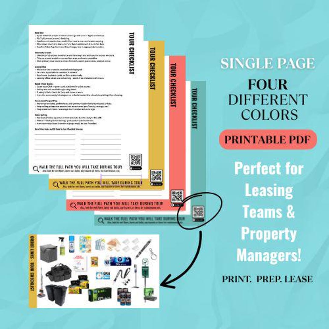 Leasing Agent Tour Daily Checklist, Printable Leasing Guide for Leasing ...