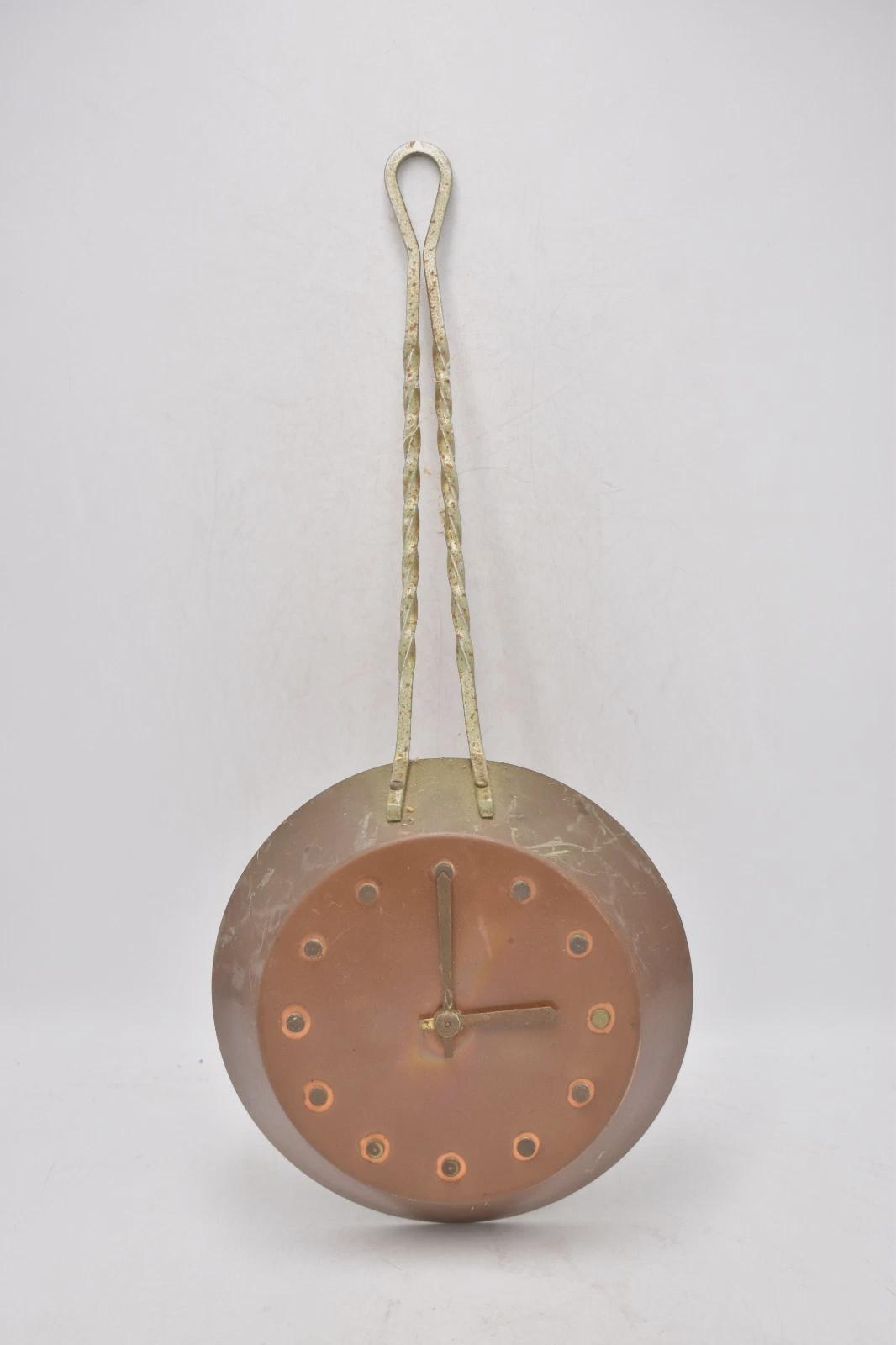 Vintage Copper Frying Pan Wall Clock Made in Scotland 40cm X 18cm ...