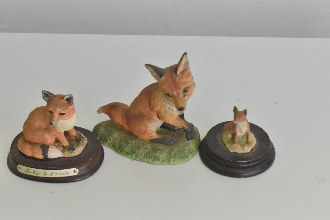 Vintage Fox Figurines Ornaments Bundle X3 – Ceramic Animal Statues - Etsy