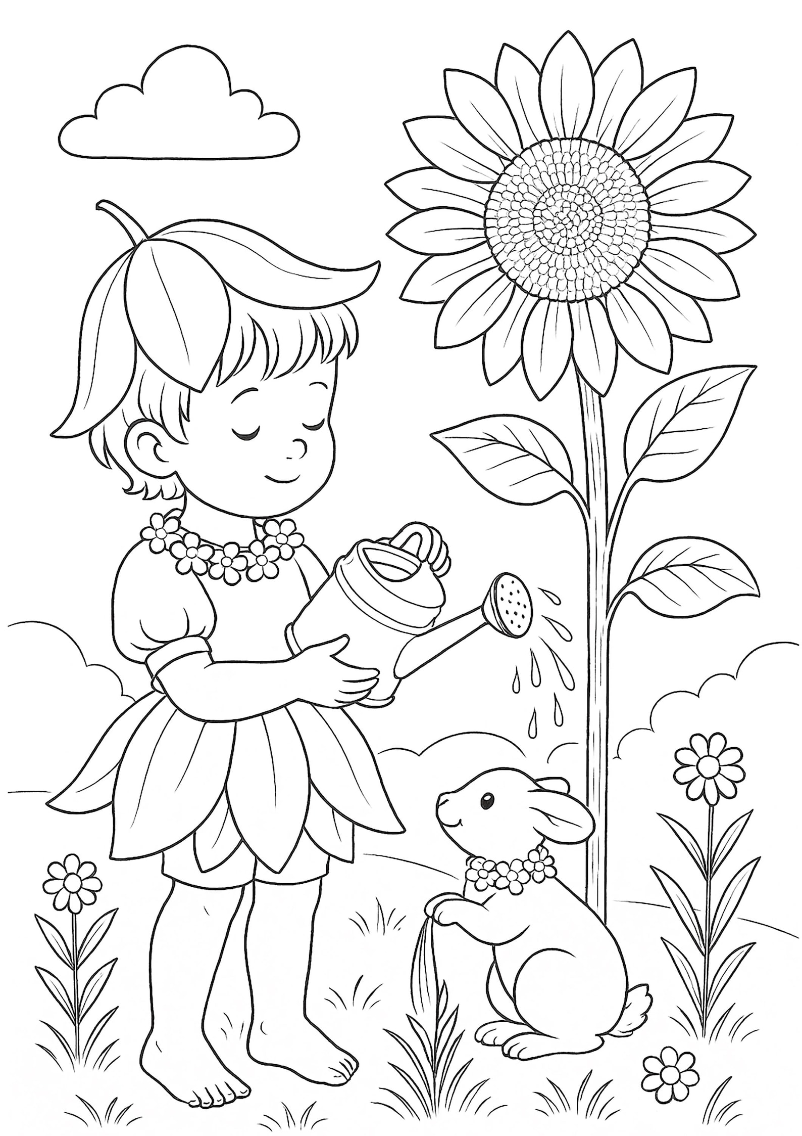 Flower Child Coloring Pages – Nature Fantasy Art, 10 Printable Sheets ...