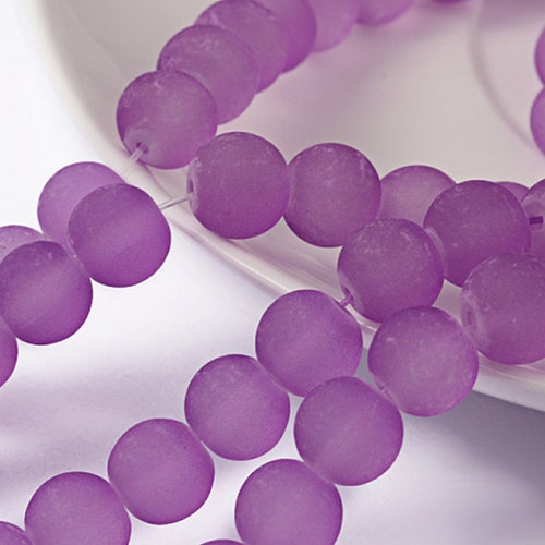 Teal 8mm Beach Glass Beads Sea Glass Beads Matte Finish - Etsy